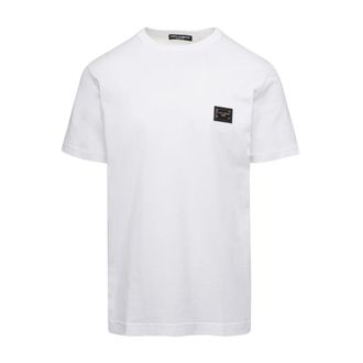 Dolce & Gabbana T-Shirt mit Markenetikett - - Tops - Herren - Wei&szlig; - S