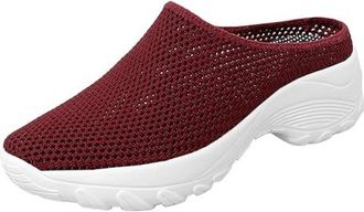 Generic Sabots pour femme en maille tricot&eacute;e respirante - Chaussures compens&eacute;es l&eacute;g&egrave;res - Chaussures minimalistes de couleur unie - Chaussures de marche &agrave; enf