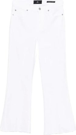 7 For All Mankind Femme, Jeans, Blanc, Taille: W26 Cropped Dojo Raw Cut Flared Jeans