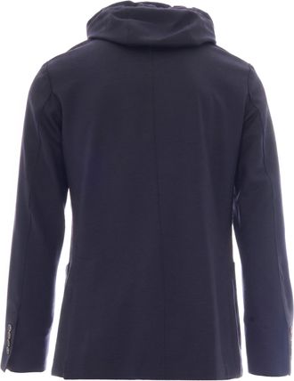 Eleventy Hooded Wool Blend Blazer - Blue