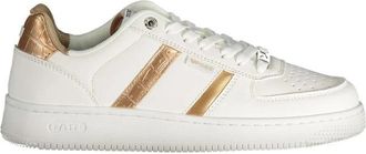 Gas Gas, Femme, Chaussures, Blanc, Taille: 35 EU Baskets Blanc en Polyester avec D&eacute;tails en Bronze