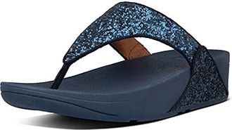 FitFlop Femme Lulu Tige dorteil Tongues, Noir paillet&eacute;, 37.5 EU