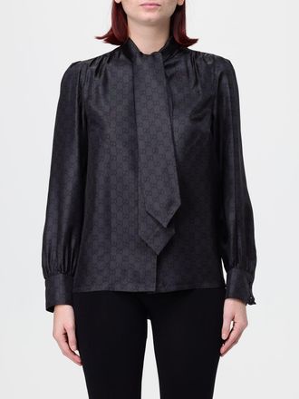 Gucci Chemisier &agrave; lavalli&egrave;re en pure soie avec motif Monogram GG