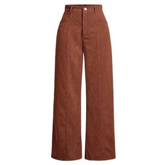 Generic Pantalon Jambe Droite &Agrave; Taille Patchwork Fluide Court &Eacute;lastique Carreaux Treillis Safari Larges Grosses Galles Fermeture C&eacute;r&eacute;monie Femmes Fesse Rayure