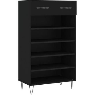 vidaXL Schuhschrank Schwarz 60x35x105 cm Holzwerkstoff Vidaxl
