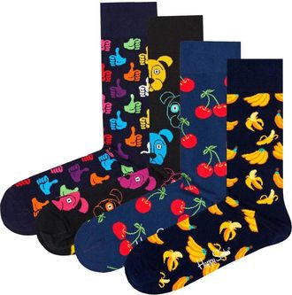 Happy Socks unisexe Chaussettes Paquet de 4 Classic Crew 2-Pack