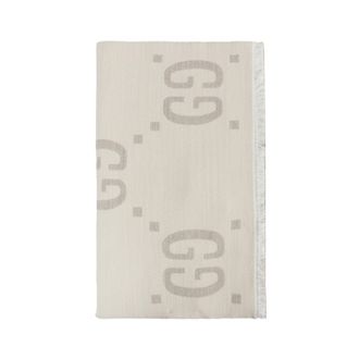 Gucci GG Jacquard Wool Silk Scarf
