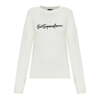 Emporio Armani Pullover mit gesticktem Logo - - Knitwear - Damen - Wei&szlig; - M