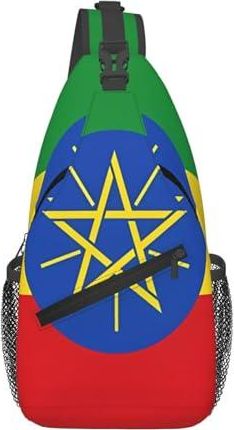 Generic Drapeau De L&Eacute;thiopie Sac &Agrave; Dos Bandouli&egrave;re L&eacute;ger Sling Bag D&eacute;contract&eacute; Sac Poitrine Pour Homme Randonn&eacute;e Sport