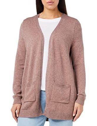 Only Carmakoma Caresly L/S Cardigan Ouvert KNT pour Femme, Marron Rose/d&eacute;tail : chin&eacute;, M