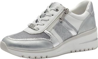 Marco Tozzi Damen Sneaker flach mit Rei&szlig;verschluss Chunky-Sohle, Wei&szlig; (White Comb), 41 EU