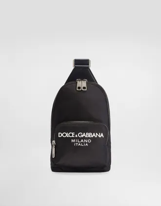 Dolce & Gabbana Umh&atilde;&curren;ngerucksack Aus Nylon - Mann Rucks&auml;cke Und Bauchtaschen Blau Nylon Onesize