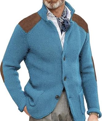 Generic Cardigan l&eacute;ger en tricot &agrave; manches longues boutonn&eacute; pour homme pour le printemps et lautomne, C5, 4XL