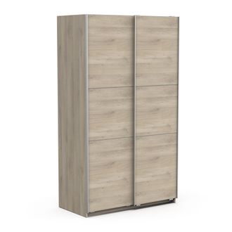 Demeyere Armoire Porte Coulissante Avec Penderie Moderne - Coloris Chêne Kronberg & Finitions Métal - 116,5 x 59,8 x 203 cm