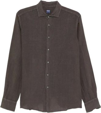 Fedeli Homme, Chemises, Brun, Taille: XL Nick Linen Shirt