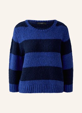 Oui Pullover Mit 3/4-Arm blau