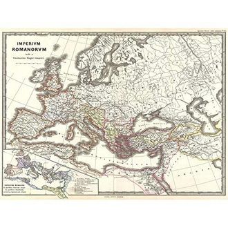 Wee Blue Coo Bumblebeaver 1865 SPRUNER Map The Roman Empire Under Constantine Vintage Poster Print 12x16 inch 30x40cm Carte Romain Ancien Affiche
