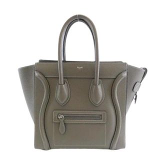 Celine Pre-owned Micro Luggage Calf Handbag - Femme - Pre-owned - Gris - Taille: ONE Size