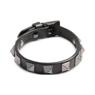 Valentino Garavani Homme, Accessoires, Noir, Taille: ONE Size Leather Bracelet
