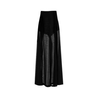 Philosophy di Lorenzo Serafini Femme, Jupes, Noir, Taille: 38 FR Sheer Panel Maxi Skirt