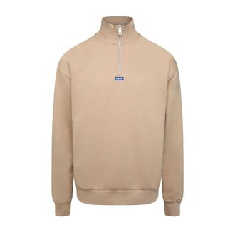 HUGO BOSS Hugo - Neeler Sweatshirt f&uuml;r Herren, mit kurzem Rei&szlig;verschluss (Beige)