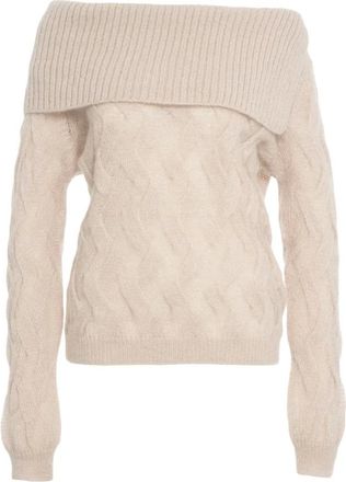 Semicouture Femme, Pulls, Blanc, Taille: 40 FR Bianco Tricot Aw25 Élégant Décontracté Sorties