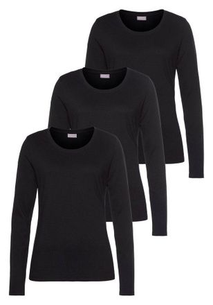 Eastwind Langarmshirt (3er-Pack) Langarm, im Basic-Stil, Rundhalsausschnitt, aus Baumwolle