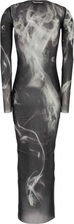Jean Paul Gaultier Mesh Long Dress Printed Smoking Women Blackgreywhite Abiti