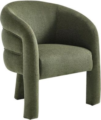 Vente-Unique Fauteuil en tissu texturé vert ZELUVA
