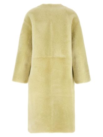 BLANCHA Womens Bicolor Lamb Fur Coat Clothing
