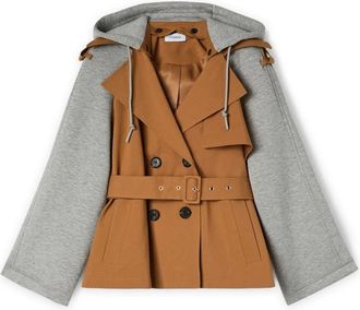 Motivi Femme, Manteaux, Beige, Taille: 42 FR Trench-coat avec empi&egrave;cements en scuba