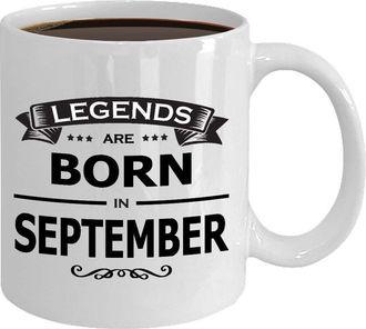 NA Tasse f&uuml;r September Geburtstage Kaffee Tee Tasse Ideen Legenden Werden im September geboren