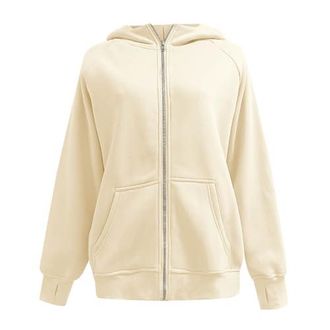 Generic Vestes pour femmes 2026 &agrave; la mode avec fermeture &eacute;clair et poche pour lautomne et lhiver, beige, XXL