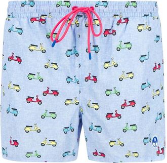 North Sails Herren Badeshorts blau Gemustert,Gestreift