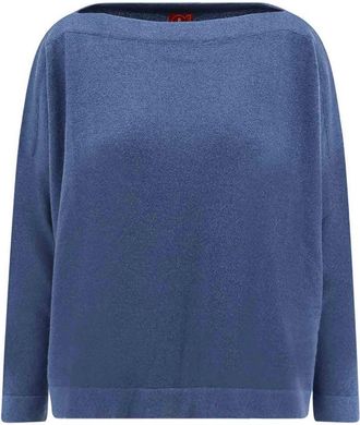 F CASHMERE Rundhalspullover - Blau