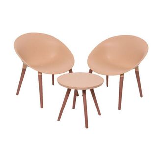 Jardideco Jardideco - Salon de jardin en plastique Marbella rose