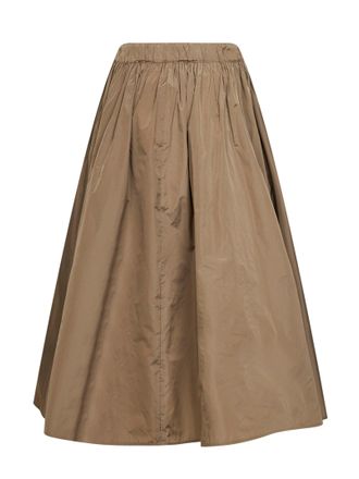 Max Mara Womens Midi Taffeta Skirt Beige Polyester