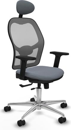 Piqueras y Crespo B&uuml;rostuhl mit 2D-Armlehnen, h&ouml;henverstellbarer Lendenwirbelst&uuml;tze und festem Kopfteil, ausgestattet mit Syncro/Traslack und injiziertem Schaumstoff, G