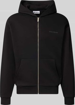 Review Relaxed Fit Sweatjacke aus Baumwoll-Mix mit Label-Detail