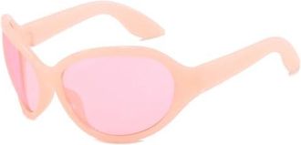 Generic Lunettes de soleil surdimensionnées steampunk pour femmes de luxe ovales lunettes de soleil hommes lunettes de soleil nuances, Rose., Taille unique