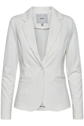 Ichi IHKATE BL Blazer Court pour Femme - Blazer à Un Bouton avec Stretch et col à Revers, Cloud Dancer (10111), XXL