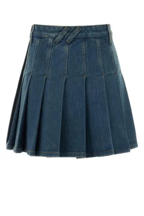 Burberry Womens Dahlia Skirt Blue Cotton Elastane