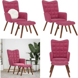 vidaXL Relaxsessel mit Hocker Weinrot Samt - Vidaxl