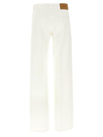 Ferragamo Womens White Cotton Straight-Leg Jeans Clothing