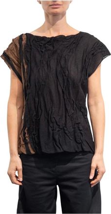 Pierantonio Gaspari Femme, Tops, Noir, Taille: 42 FR Trompe Short-Sleeve Top