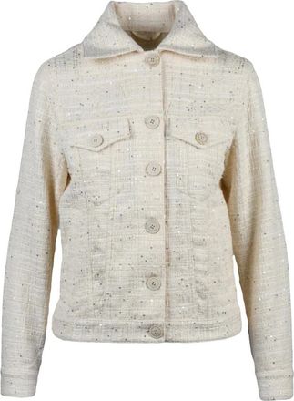 Eleventy Femme, Vestes, Blanc, Taille: 34 FR Veste Courte en Bouclette