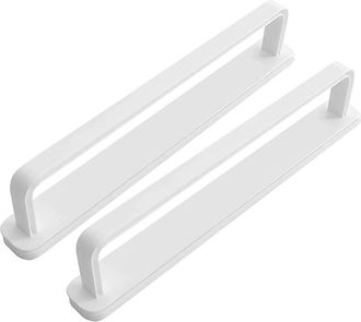 NUOBESTY 2 St&uuml;ck Selbstklebender Handtuchhalter zum Schieben Wandmontage ohne Bohren Wei&szlig; Push Pull Aufbewahrungsregal f&uuml;r Badezimmer und K&uuml;che