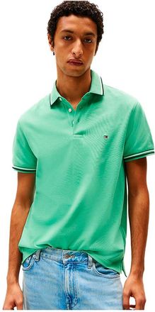 Tommy Hilfiger Herren Poloshirt MW0MW39993, Slim Fit, Saison, Gr&uuml;n, Gr&ouml;&szlig;e L, Gr&uuml;n (Fort Green), L