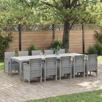vidaXL Vidaxl - Ensemble de salle &agrave; manger pour jardin avec coussin 11 pcs
