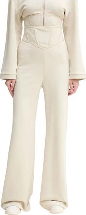 Pinko Pinko - Pantalon Large Taille Corset - Femme - Pantalons - Beige - Taille: 40 FR
